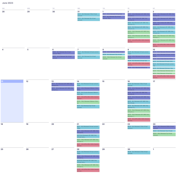 Admin-Calendar – Aieme